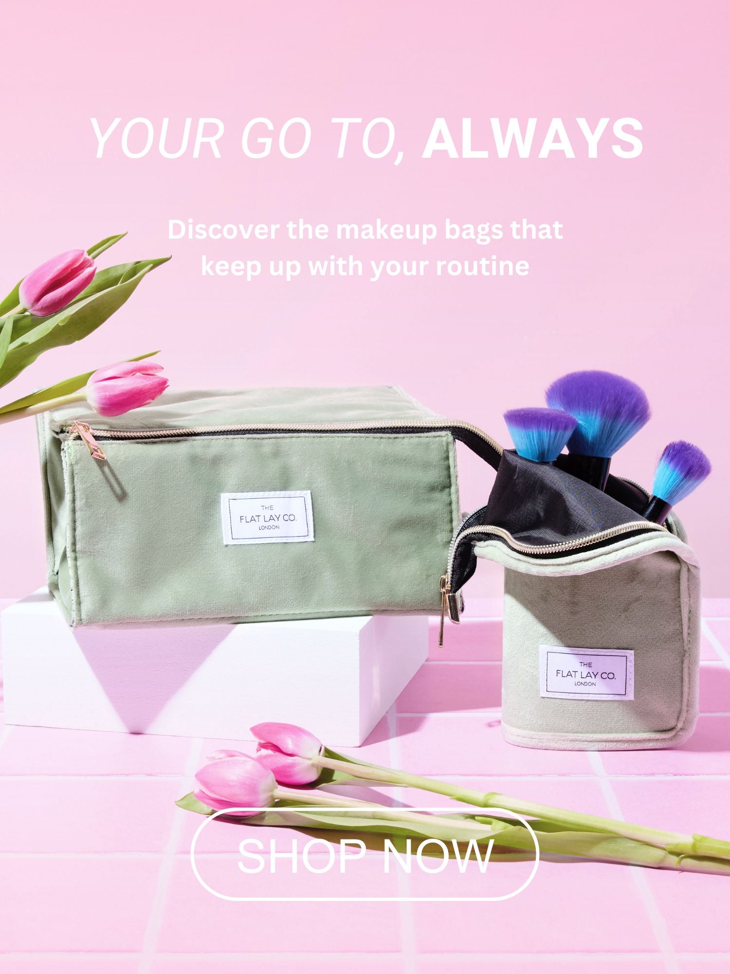 The Flat Lay Co. Open Flat Makeup Bags