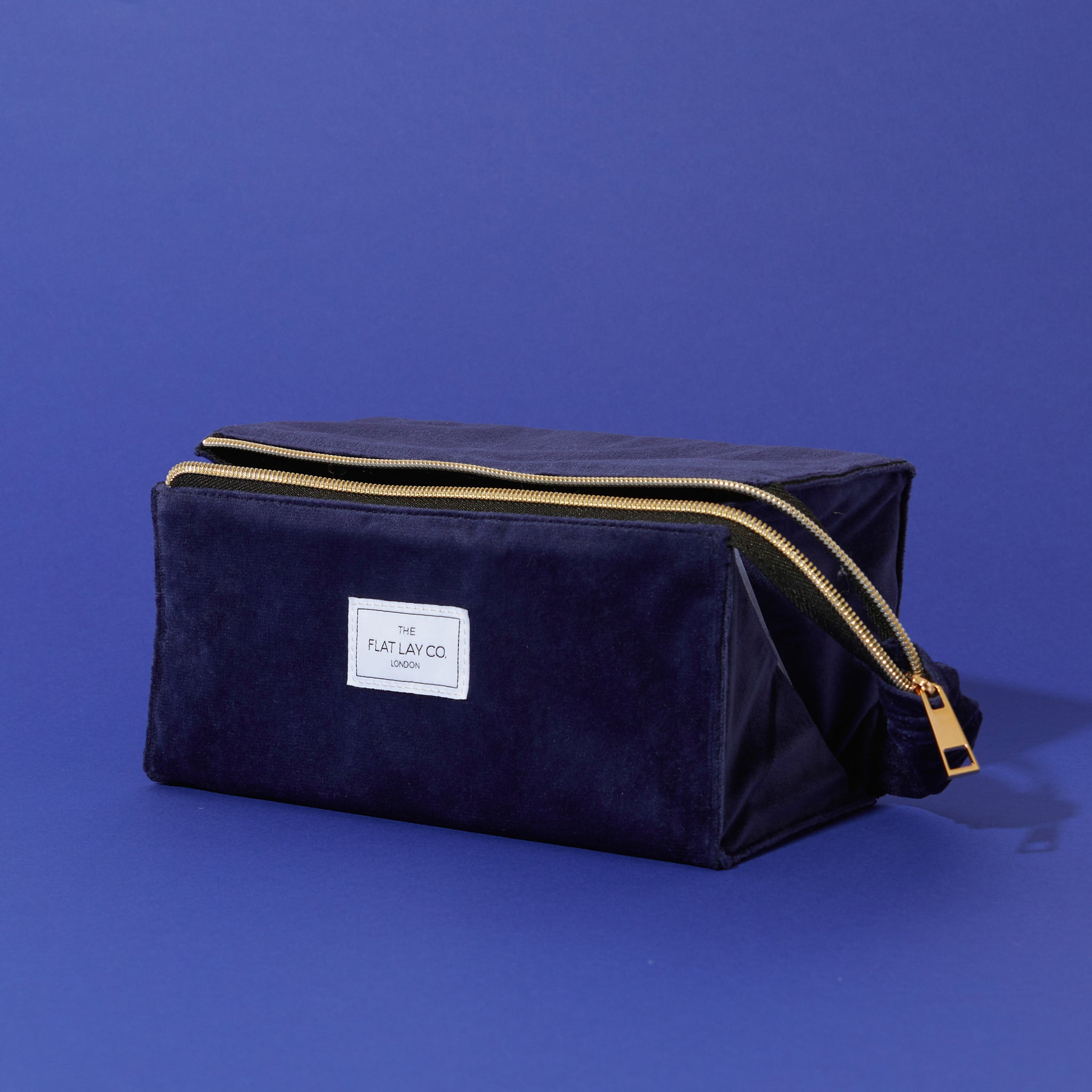 Blue Velvet Flat Lay Makeup Box Bag – The Flat Lay Co.